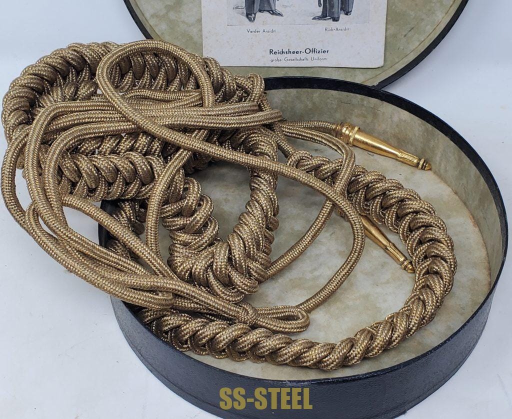 Boxed, Mint Heer General’s Aguilette – SS-Steel Inc.