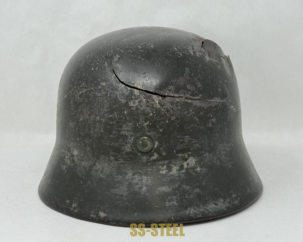 Heer M35 Double Decal Whitewah Camo Battle Damage Helmet – SS-Steel Inc.