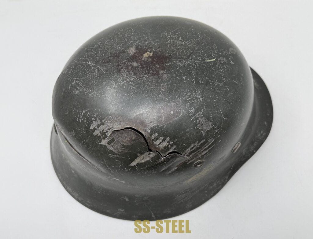 Heer M35 Double Decal Whitewah Camo Battle Damage Helmet – SS-Steel Inc.