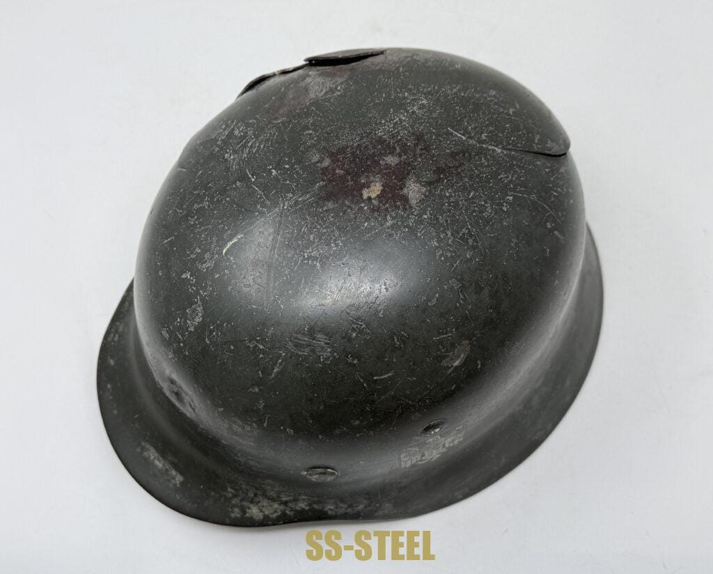Heer M35 Double Decal Whitewah Camo Battle Damage Helmet – SS-Steel Inc.